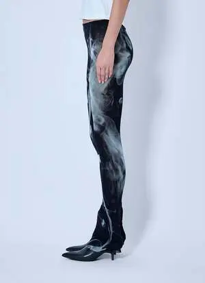JEAN PAUL GAULTIER Mesh Printed Smoking Flare Pants
