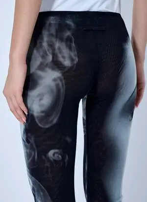 JEAN PAUL GAULTIER Mesh Printed Smoking Flare Pants