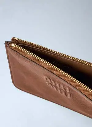 Miu Miu Oak Nappa Leather Envelope Card Holder