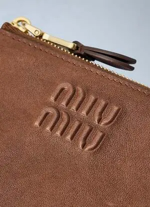 Miu Miu Oak Nappa Leather Envelope Card Holder