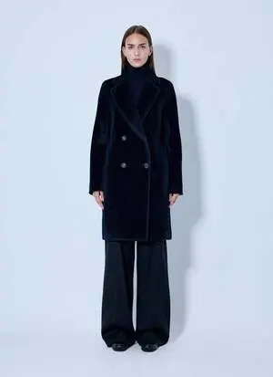Max Mara Roseto Alpaca And Wool Coat - Blue