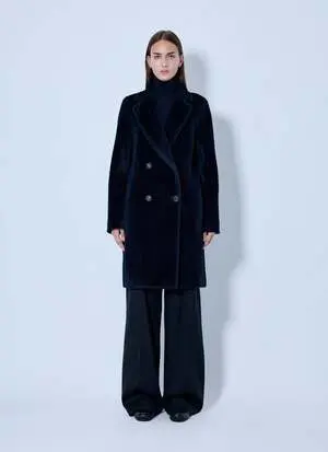 Max Mara Roseto Alpaca And Wool Coat - Blue