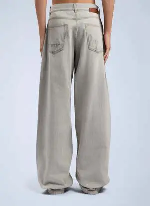 Palm Angels Curved Logo Loose Denim Pants