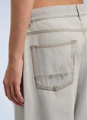Palm Angels Curved Logo Loose Denim Pants