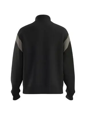 BOSS Zippered Cotton-blend Sweatshirt With Contrast Inserts