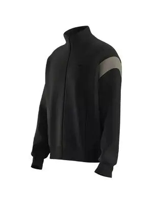 BOSS Zippered Cotton-blend Sweatshirt With Contrast Inserts
