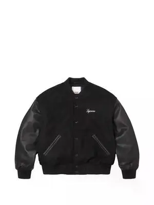 Supreme Cross Varsity Bomber Jacket - Black