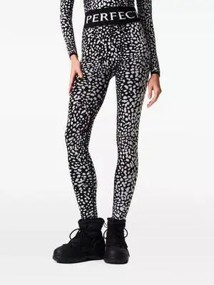 Perfect Moment Jacquard Base-layer Leggings - Black