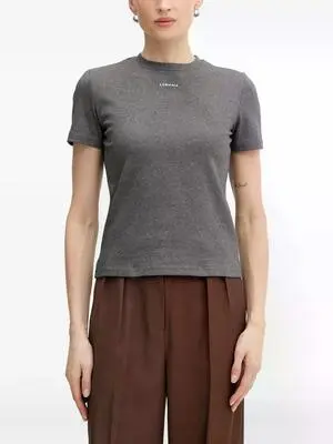 LA MANIA Ann Logo-print Short-sleeve T-shirt - Grey