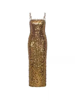 Rachel Gilbert Karter Sequin-embellished Crystal-trimmed Maxi Dress
