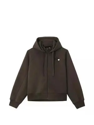 Izzue Logo-embroidered Zip-up Hoodie - Brown