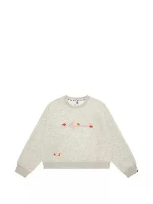 AAPE BY *A BATHING APE Floral-embroidered Logo-patch Sweatshirt - Grey