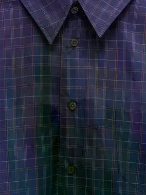 WILLY CHAVARRIA Os Ls Veterano Check-print Oversized Shirt - Blue