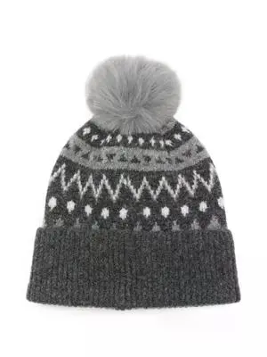 Liu Jo Stud-embellished Pompom Beanie Hat