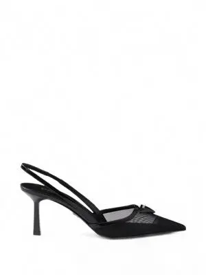 Prada Mesh Fabric Slingback Pumps - Black