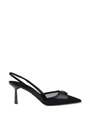 Prada Mesh Fabric Slingback Pumps