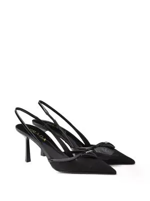 Prada Mesh Fabric Slingback Pumps