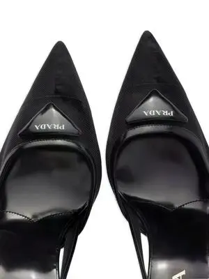 Prada Mesh Fabric Slingback Pumps