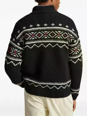 Polo Ralph Lauren Snowflake-intarsia Half-zip Sweater