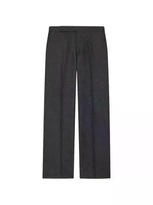 LARDINI Flat-front Straight-leg Trousers - Grey
