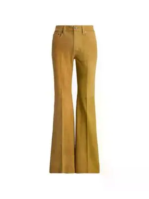 Polo Ralph Lauren Lamb-suede Bootcut Trousers - Neutrals