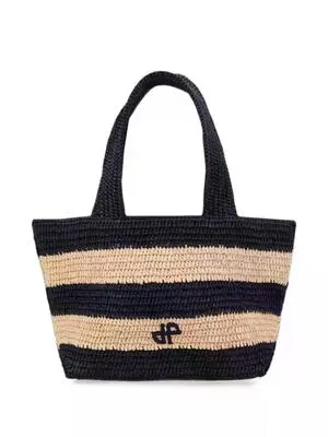 PATOU Trapeze Striped Woven Tote Bag