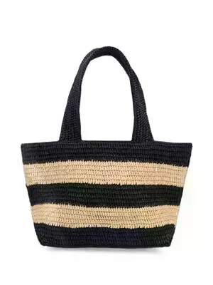 PATOU Trapeze Striped Woven Tote Bag