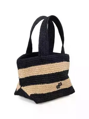 PATOU Trapeze Striped Woven Tote Bag
