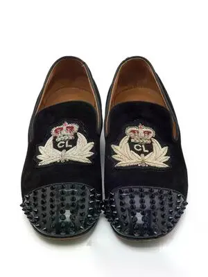 CHRISTIAN LOUBOUTIN Captain Loubi Spiked Slippers
