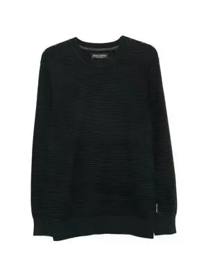 Marc O'polo Horizontal-ribbed Crew-neck Sweater - Blue