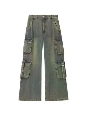 Izzue Multi-pocket Wide-leg Jeans - Blue