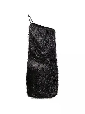 Amen Sequin-embellished One-shoulder Mini Dress - Black