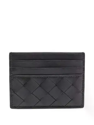 Bottega Veneta Intrecciato Leather Card Holder - Black