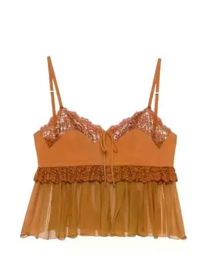 Chloé Lace-trim Pleated Silk Blouse