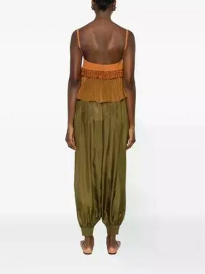 Chloé Lace-trim Pleated Silk Blouse