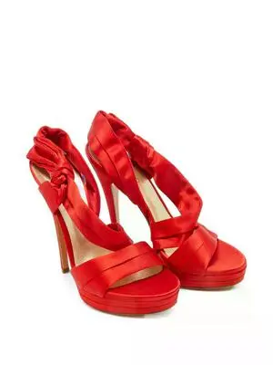 Casadei Bow-detail Slingback Sandals - Red