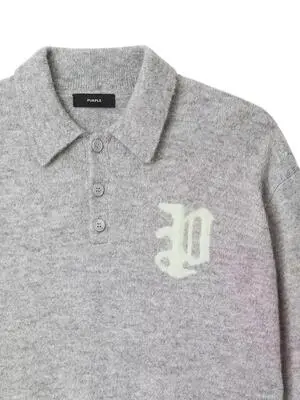 PURPLE BRAND Logo-detail Polo Shirt - Grey