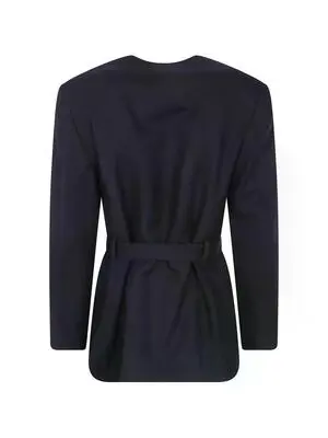 BY MALENE BIRGER Emma Fringed Belted Blazer - Blue