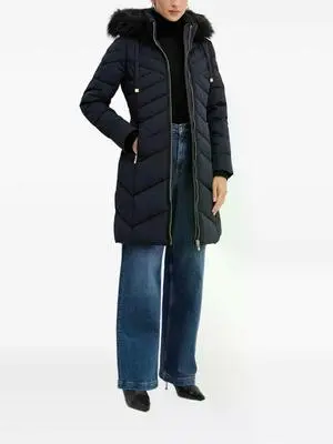 MORGAN Faux-fur Trim Quilted Jacket - Blue