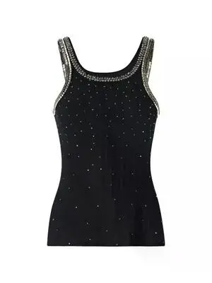 Pinko Ribbed Top With Bejewelled Embellishment