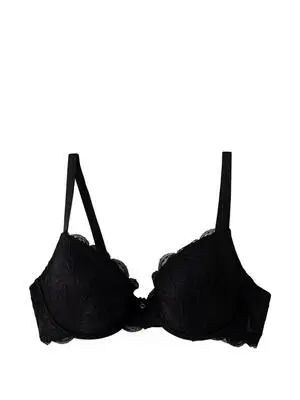 Emporio Armani Lace-trim Push-up Bra - Black