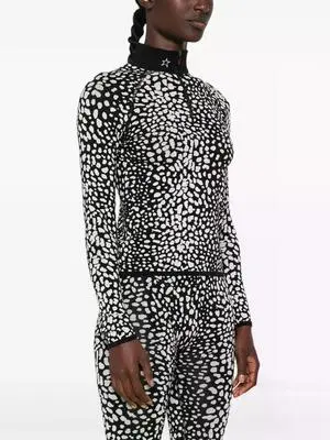 Perfect Moment Leopard-print Jacquard Top