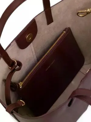 Emporio Armani Grained Leather Tote Bag