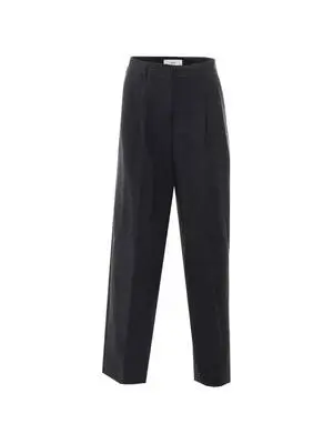 DUNST Double-pleated Wide-leg Trousers - Grey