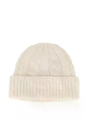 MC2 SAINT BARTH Moss Cable-knit Beanie Hat - Neutrals