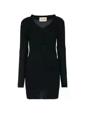Valentino Garavani V-neck Mini Dress - Black