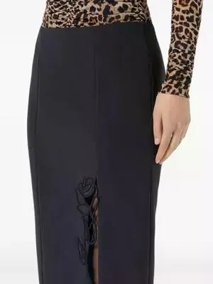 Blumarine Embroidered-slit Midi Skirt