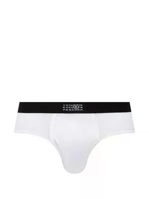 MAISON MARGIELA Numeric Signature Logo-waistband Briefs - White