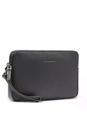 PIQUADRO Leather Wristlet Clutch Bag