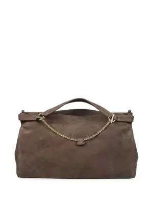 Orciani Midi Virgo Nabucco Chain-detail Leather Tote Bag - Brown
